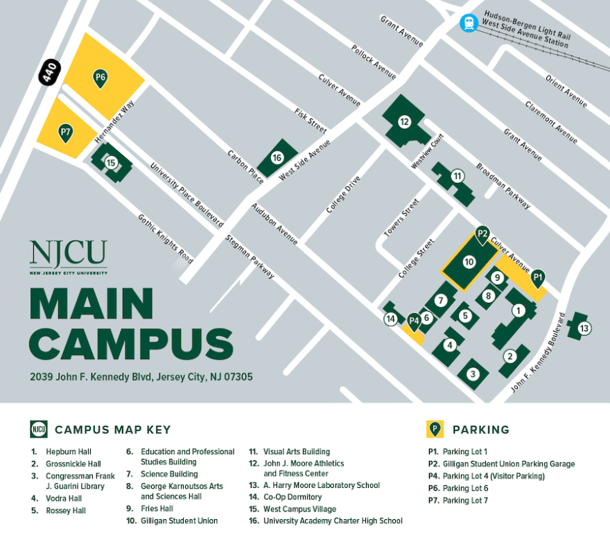 Directions for Visitors | New Jersey City University